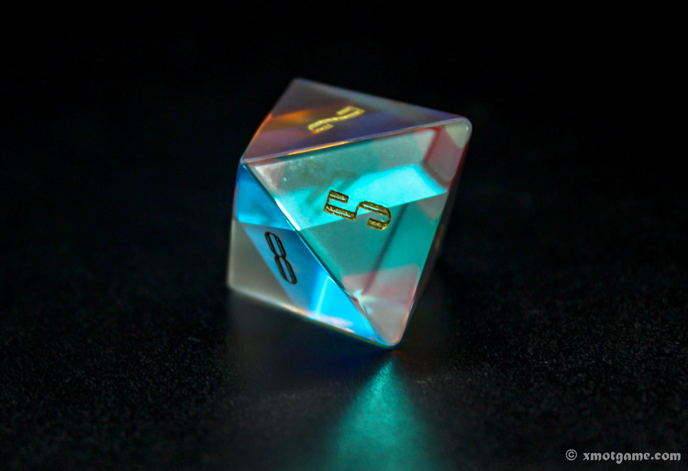 Dichroic Rainbow Glass (Frosted surface) - Wooden dice set custom ...