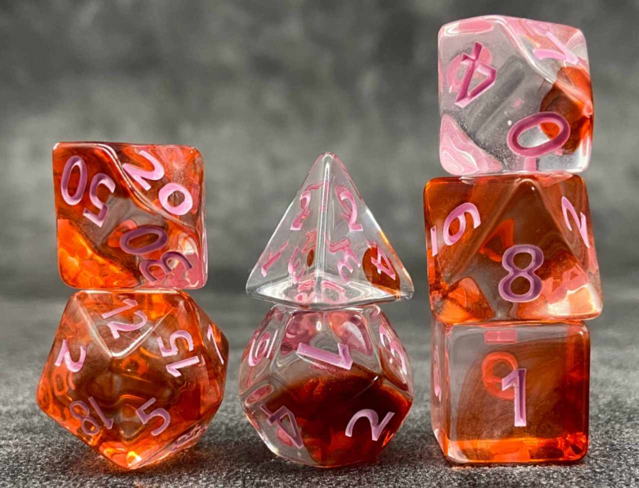 Single Color Translucent Dice Set - Custom Dice Maker, DND Dice ...